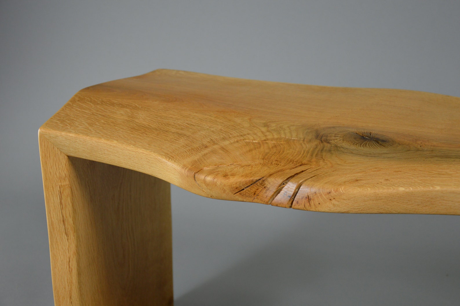 Convex Solid Oak Bench - Etsy