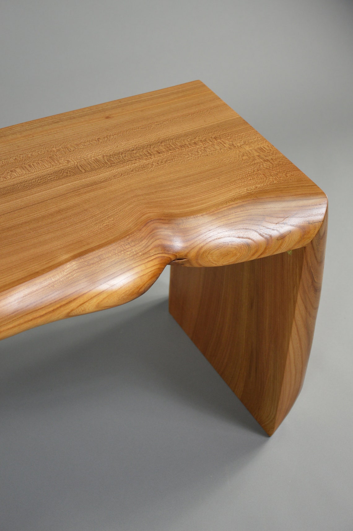 Elm Wiggle Live Edge Bench - Etsy