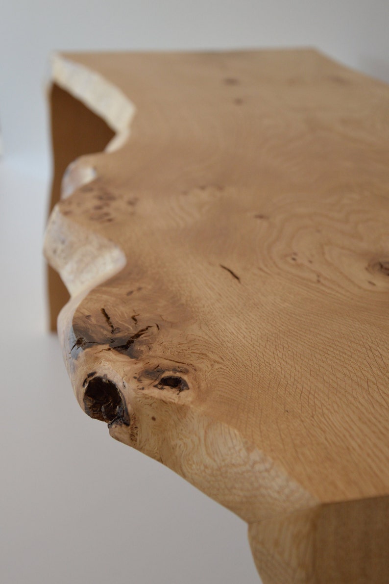 Oak Waterfall Bench With Live Edge,made to Order and Shipped Within 3 ...