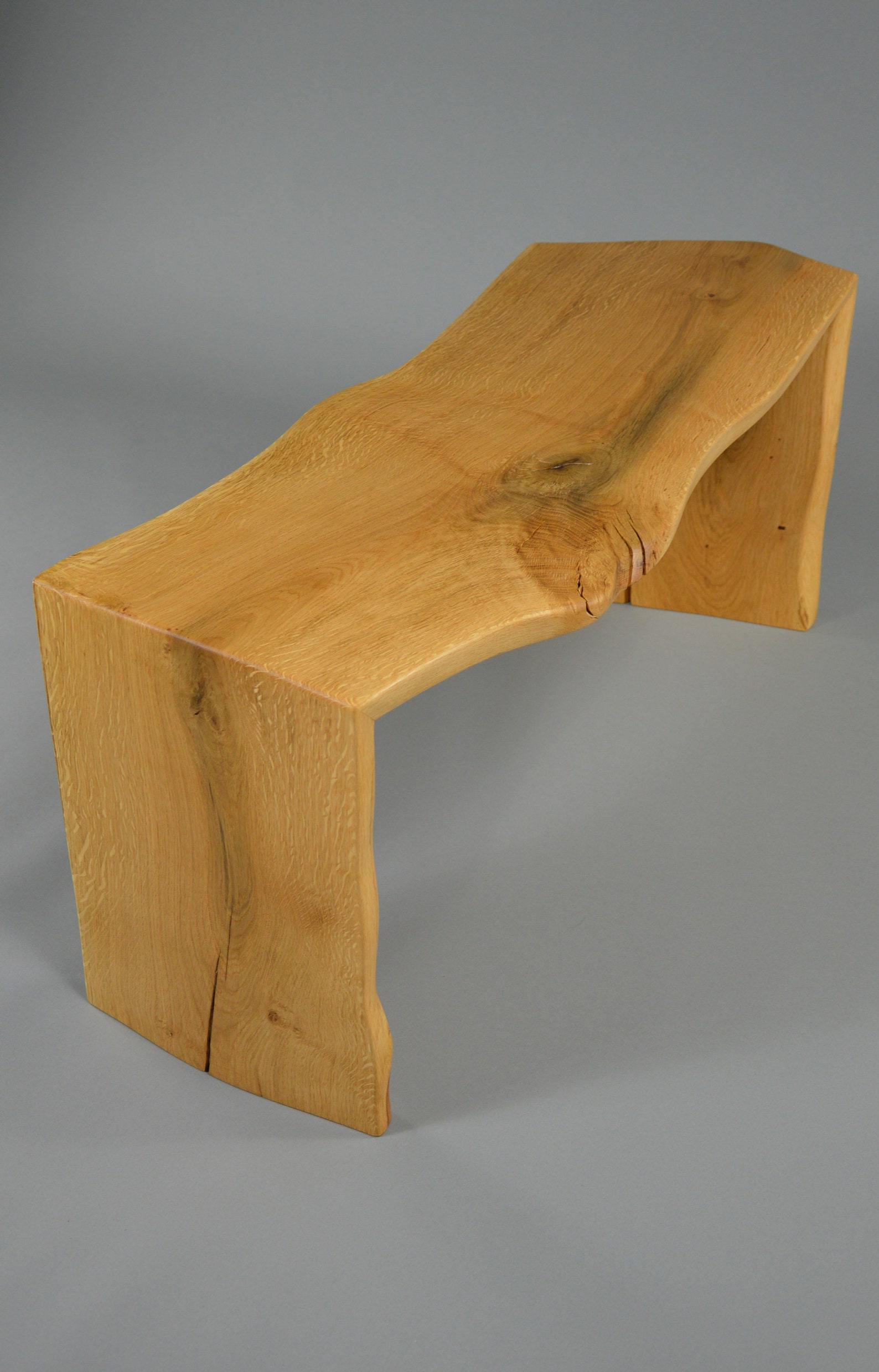 Convex Solid Oak Bench - Etsy