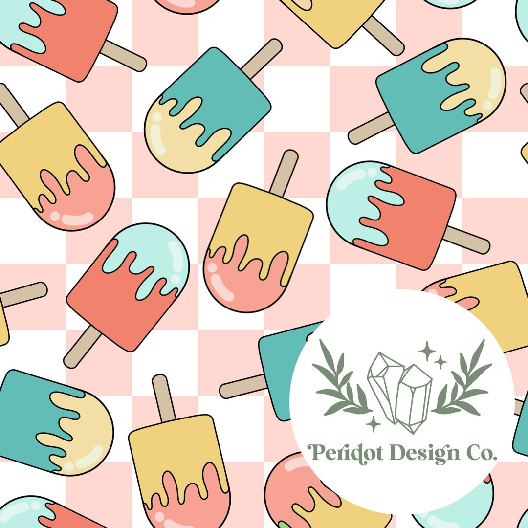 Pink Popsicles Checker Seamless File for Personal and Commercial Use ...