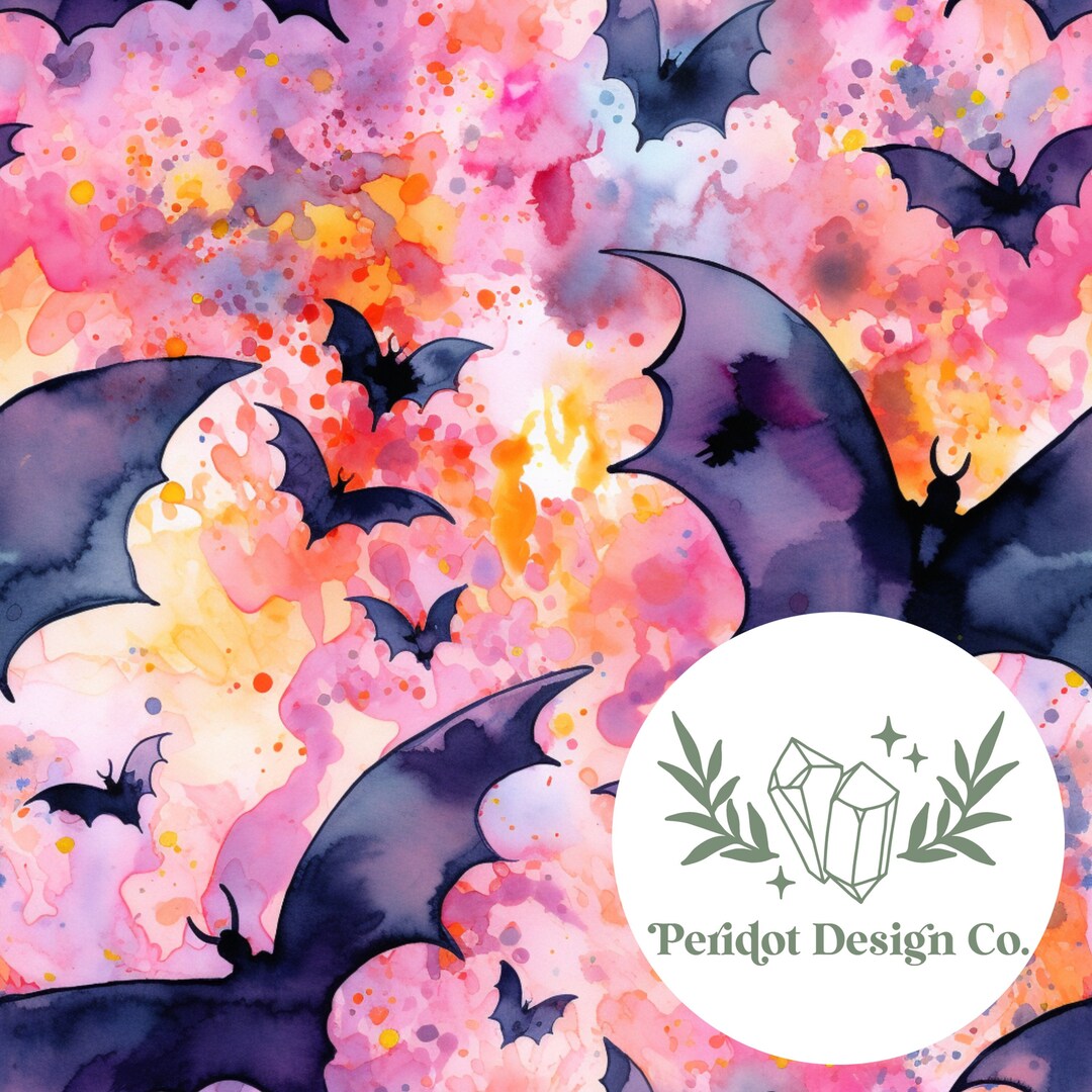 Watercolor Bats Seamless File for Personal and Commercial Use (file ...