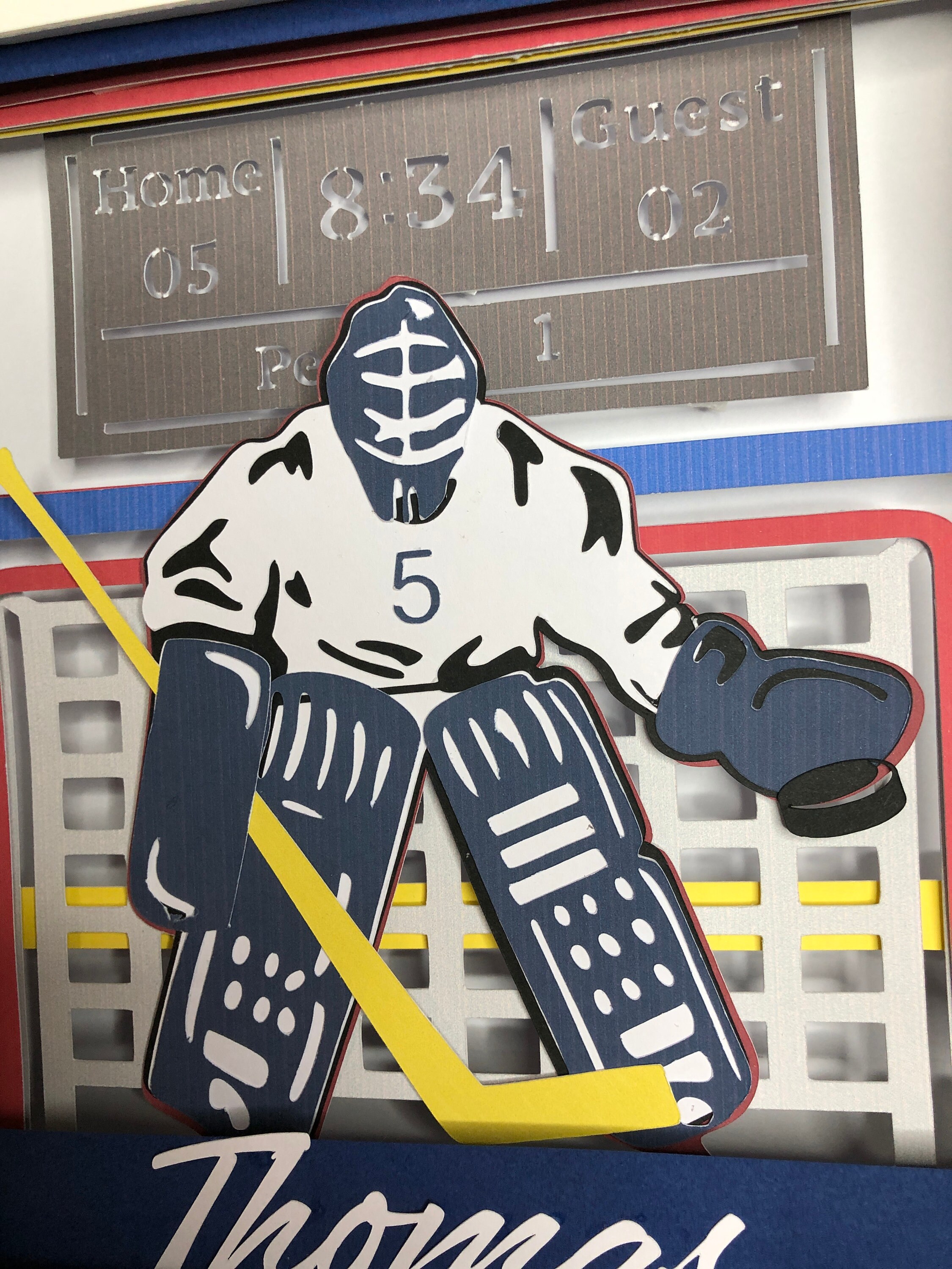 Ice Hockey Shadow Box SVG, Coloured Layered Card Stock Cut Files for ...