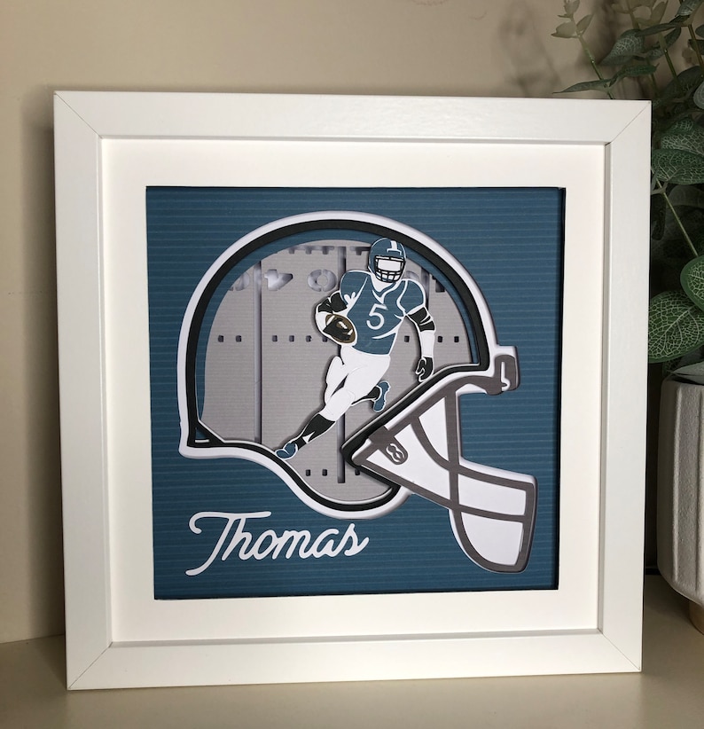 American Football Shadow Box SVG, 3D Paper Cut Lightbox (digital ...