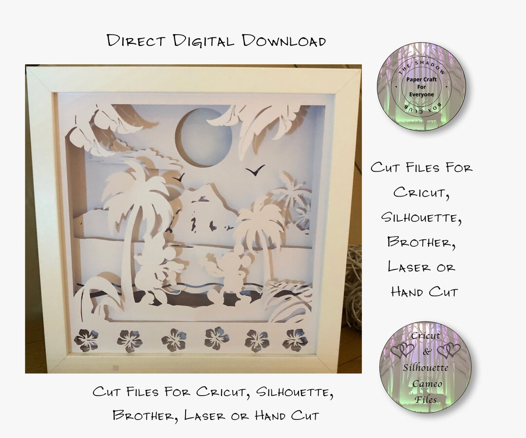 Mouse Shadow Box SVG, Layered Card Stock Cut Files for Cricut ...