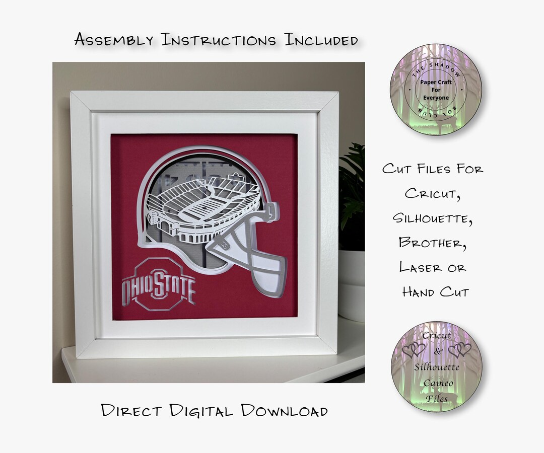 Ohio State Stadium Columbus Ohio Shadow Box, Paper Cut Lightbox SVG ...