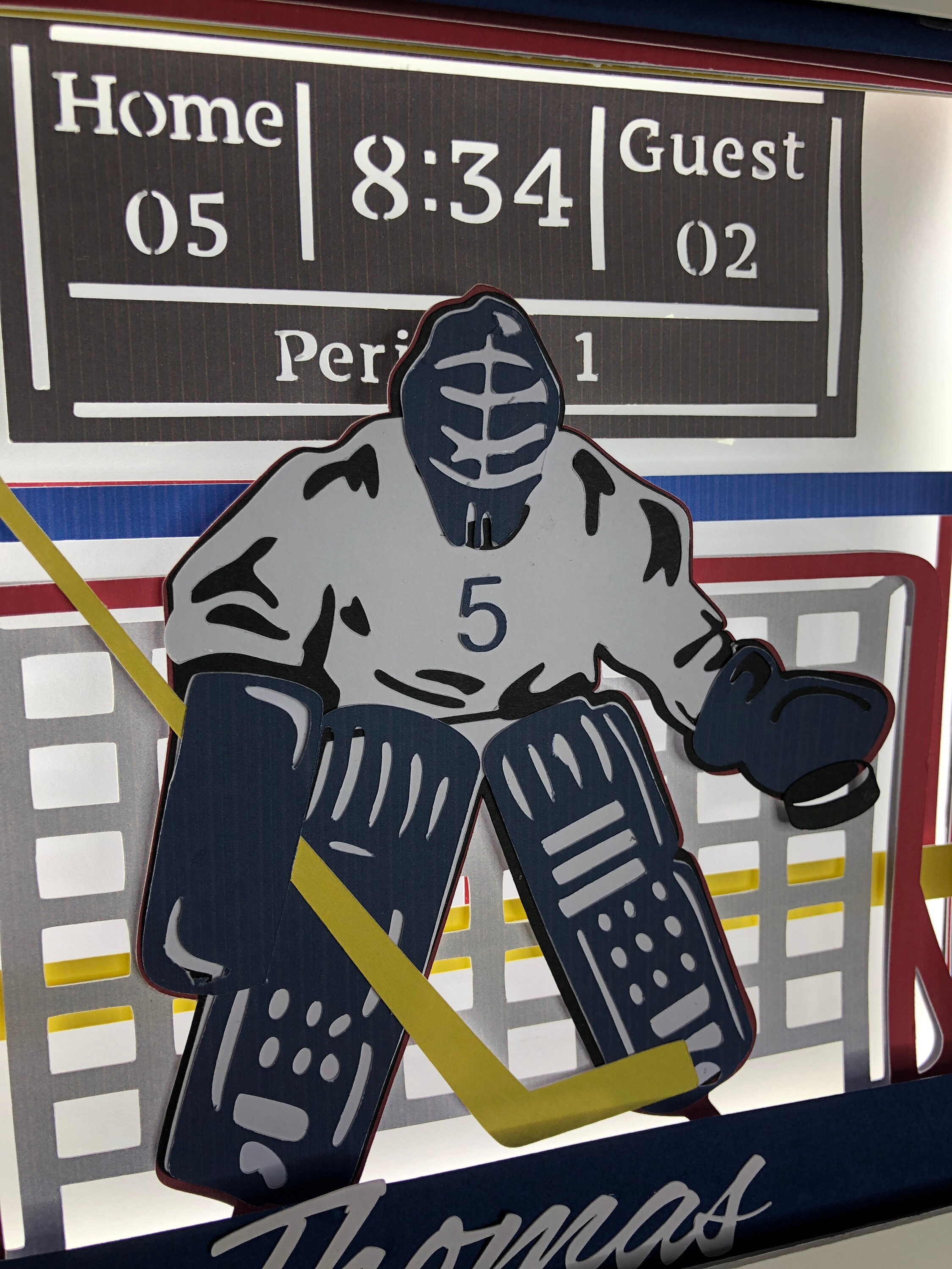 Ice Hockey Shadow Box SVG, Coloured Layered Card Stock Cut Files for ...
