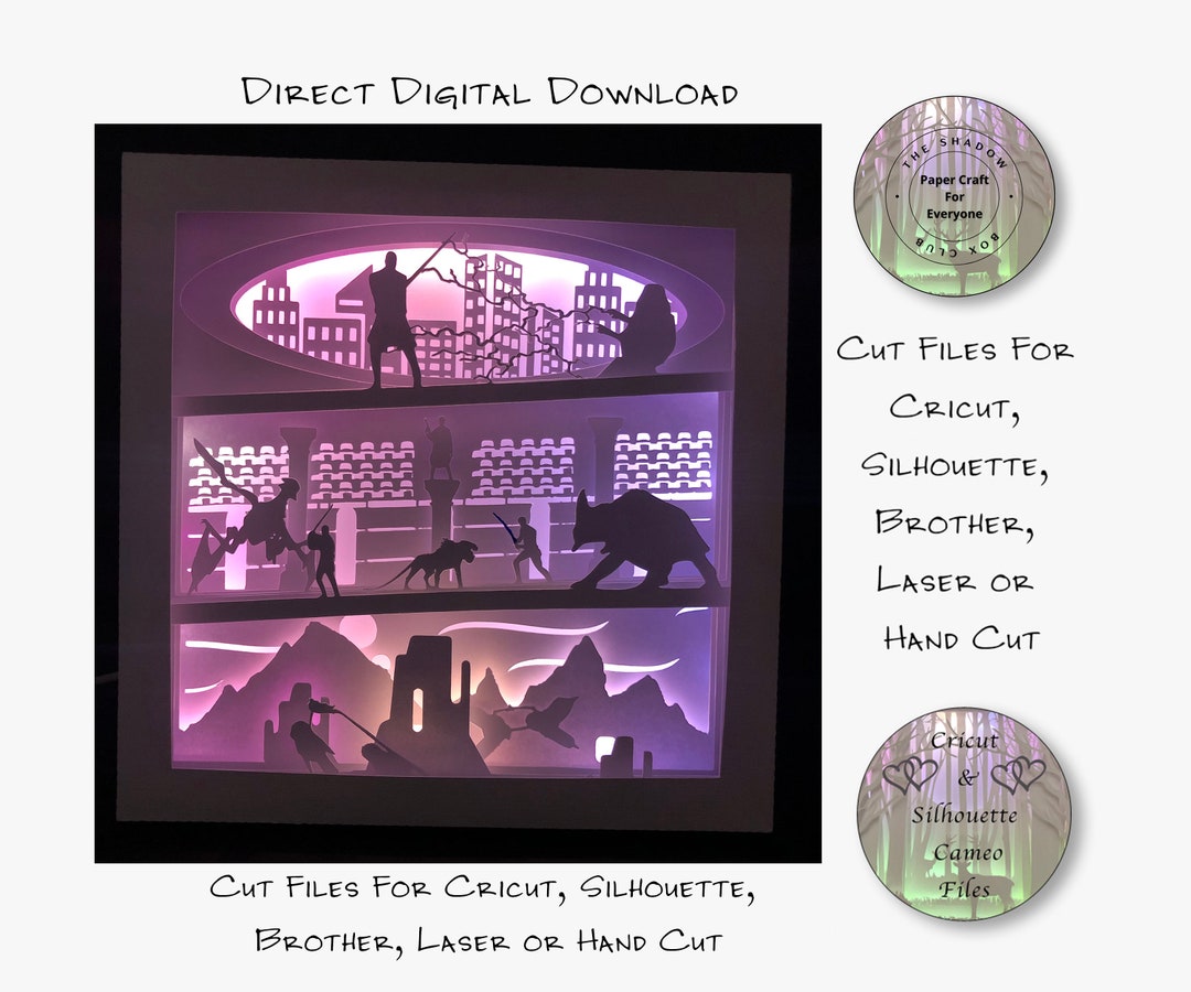 Star Shadow Box, Paper Craft 3D Light up Wars Shadow Box Cutting Files ...