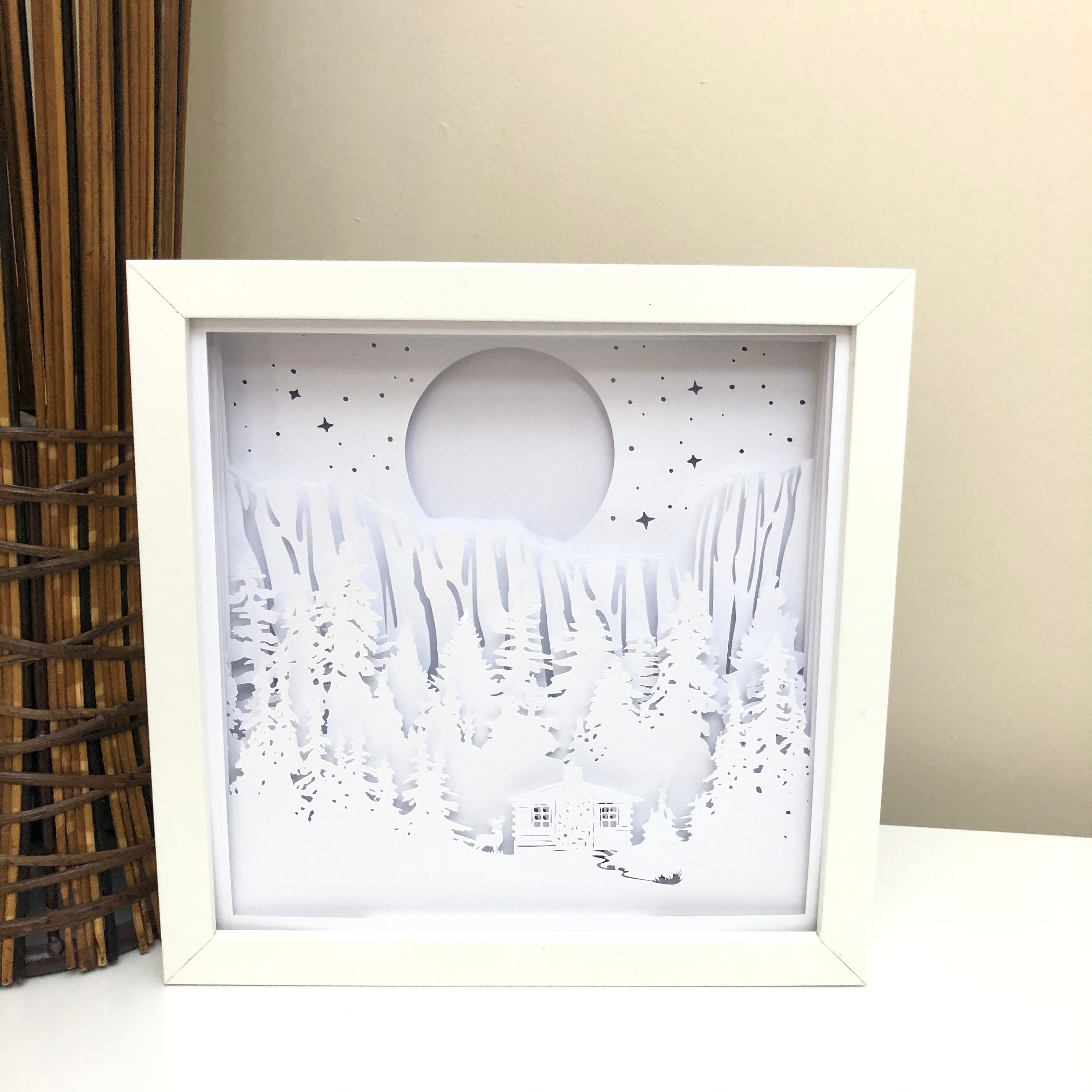 Mountain Forest Cabin Shadow Box SVG Layered Card Stock Cut - Etsy