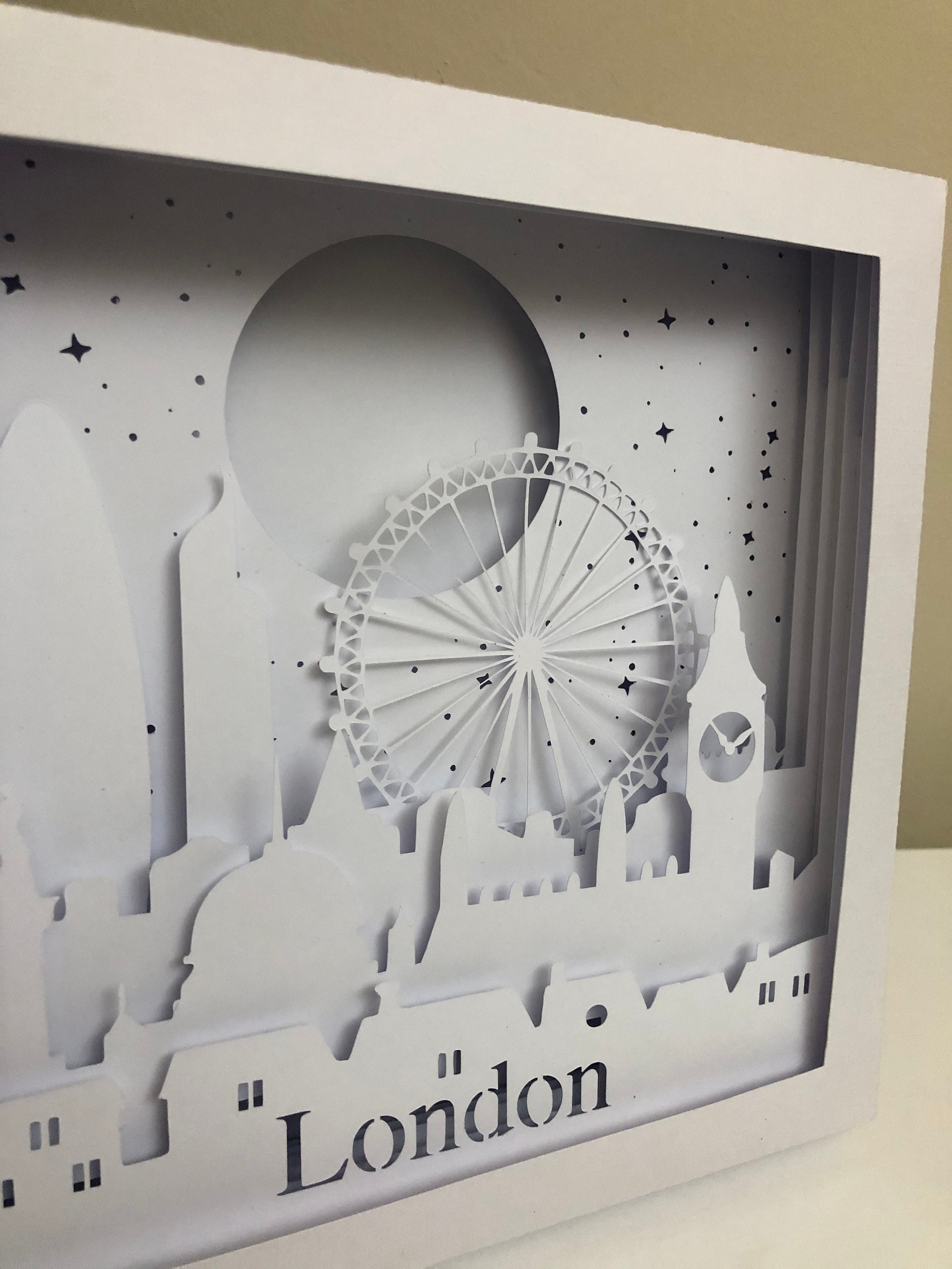 London City Silhouette Shadow Box SVG, Layered Card Stock Cut Files for ...