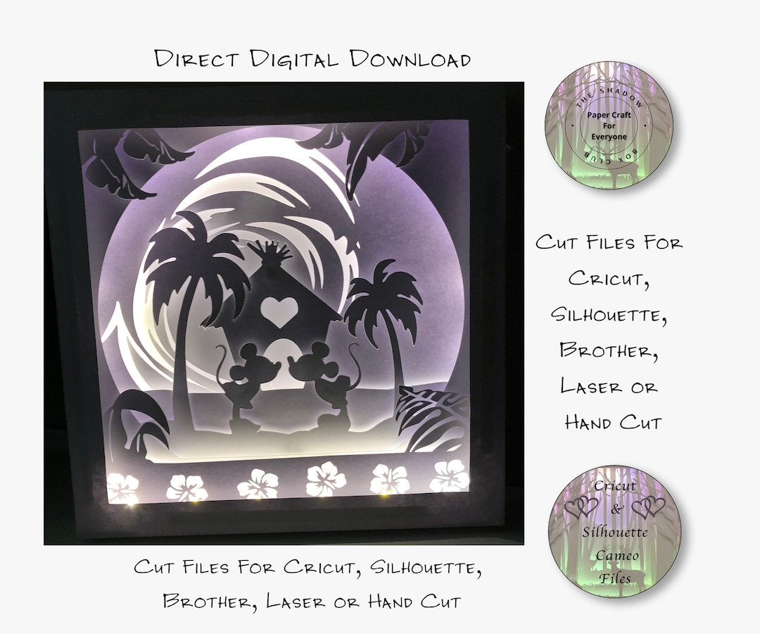 Mouse Shadow Box SVG, Layered Card Stock Cut Files for Cricut ...