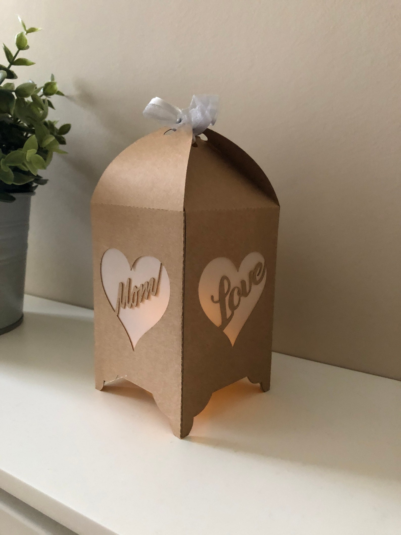 Mom Paper Lantern Paper Craft 3D Paper Cut Light up Lantern - Etsy