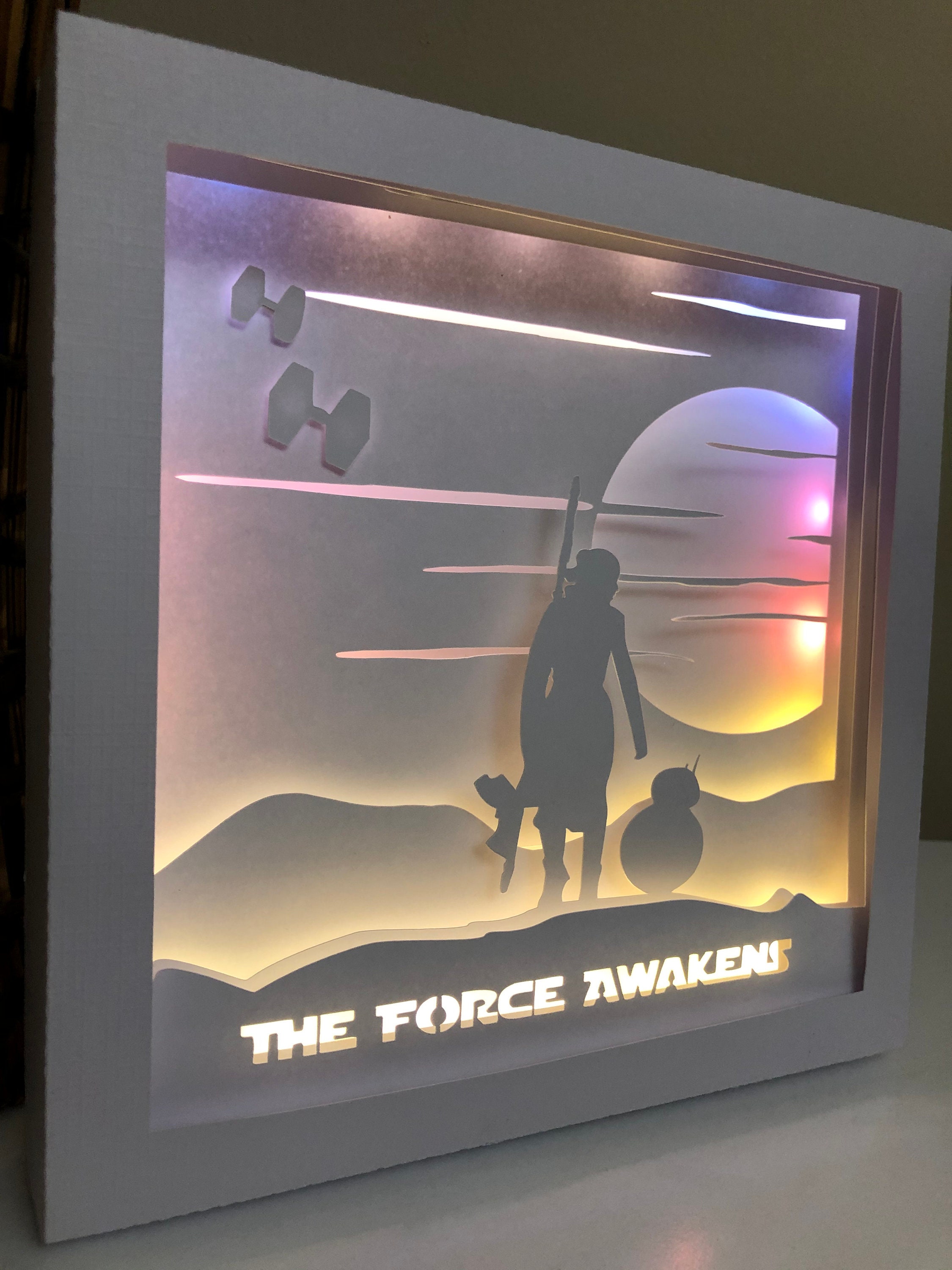 Star 7 Shadow Box, Paper Craft 3D Light up Wars Shadow Box Cutting ...