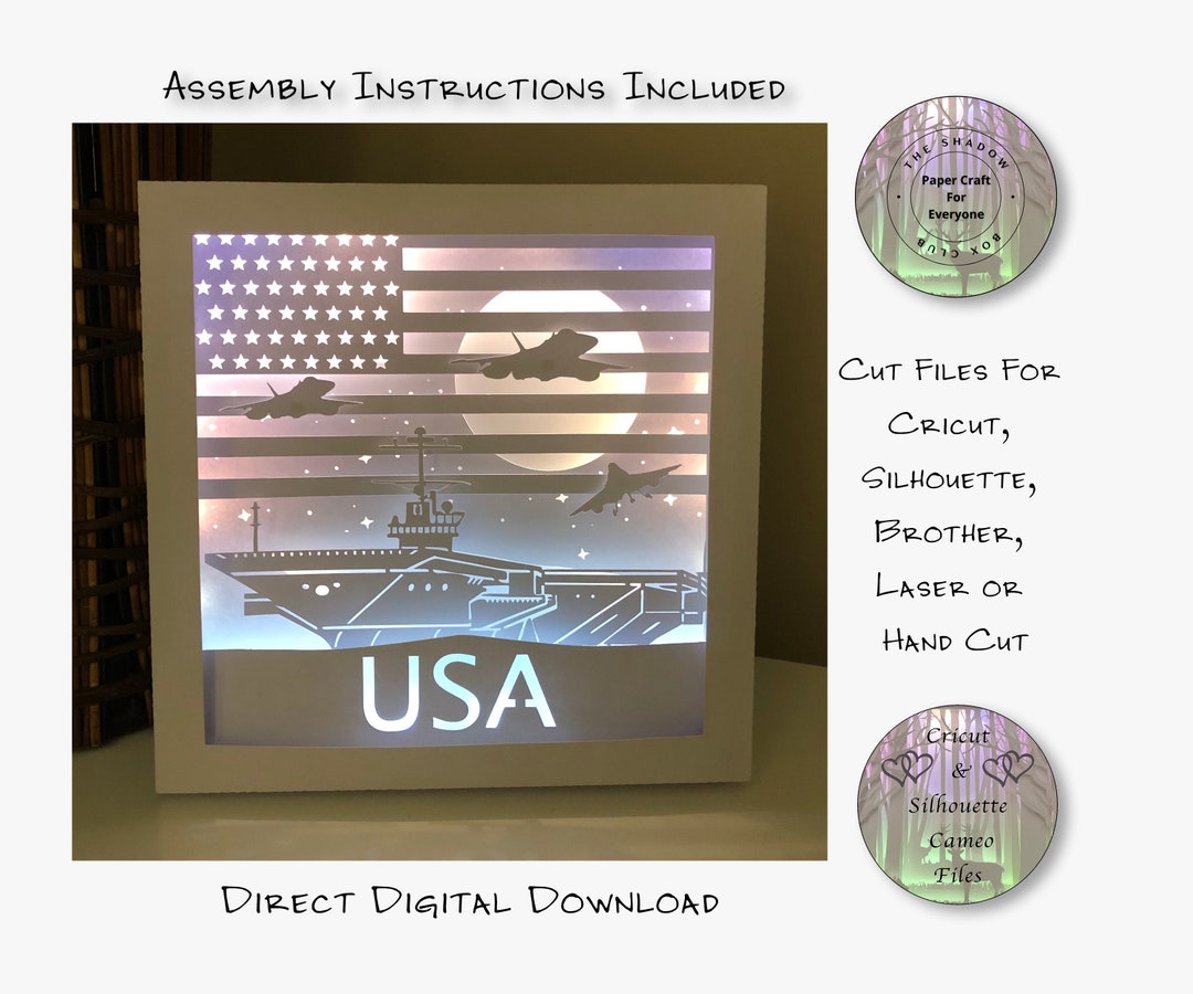 Aircraft Carrier Shadow Box SVG, USA Silhouette (digital Download) - Etsy