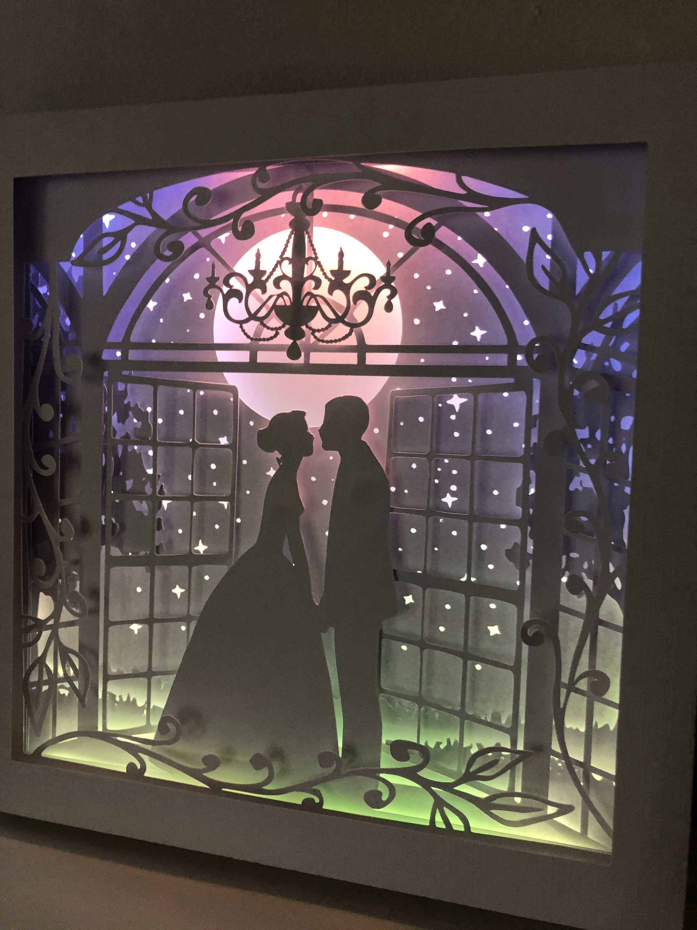 Wedding Engagement Anniversary Shadow Box SVG Layered Card - Etsy