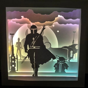 Star Shadow Box, Paper Craft 3D Lightbox SVG Wars Shadow Box Cutting ...