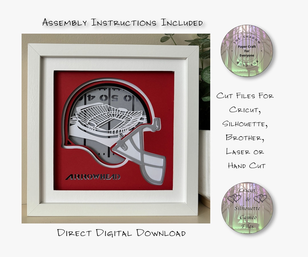 Arrowhead Stadium American Football Light up Shadow Box SVG Cut Files ...
