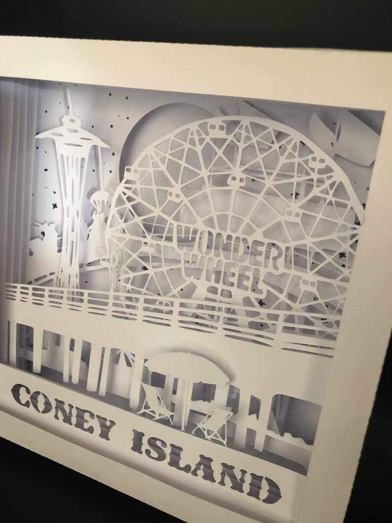 Coney Island Shadow Box SVG, 3D Paper Cut Lightbox (digital Download ...