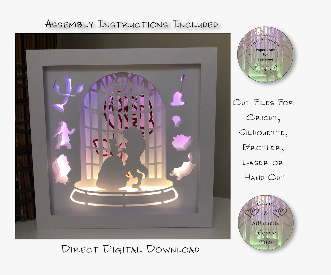 Paper Cut Shadow Box 3D Lightbox SVG PNG Beauty Cricut Silhouette Hand ...