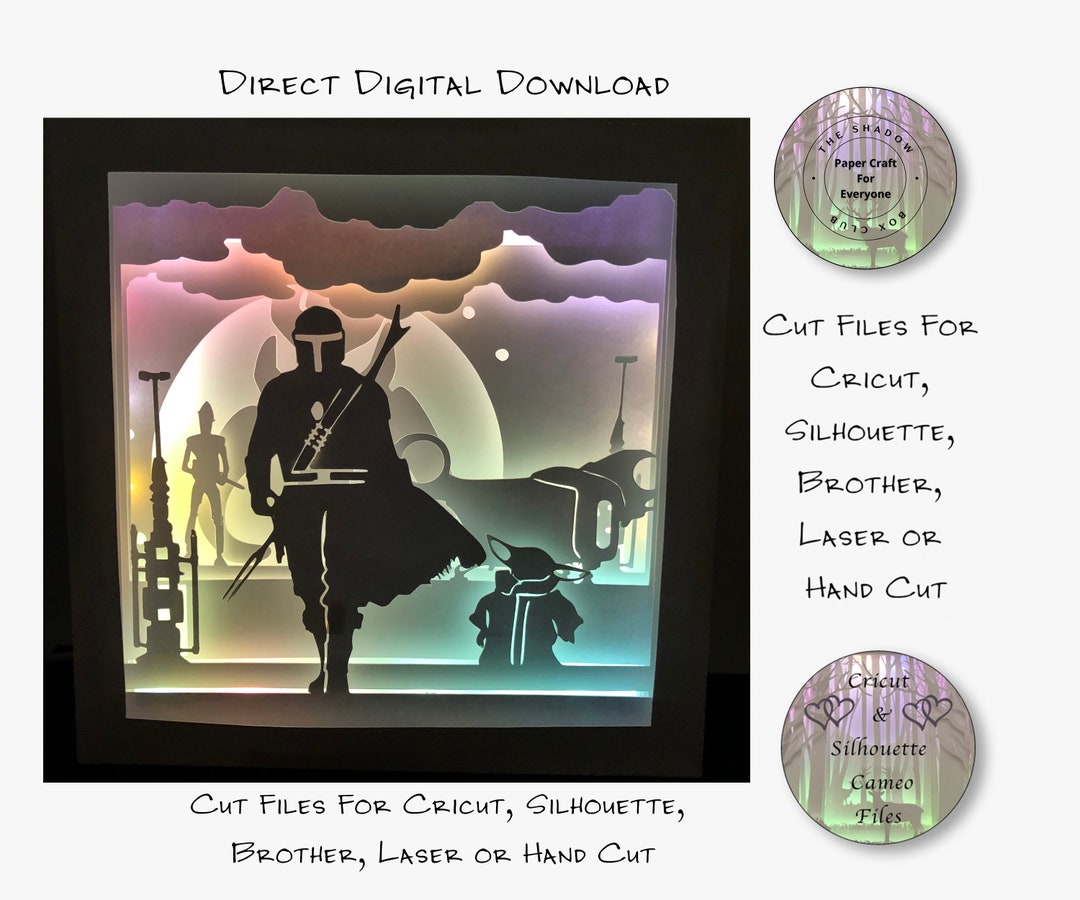 Star Shadow Box, Paper Craft 3D Lightbox SVG Wars Shadow Box Cutting ...