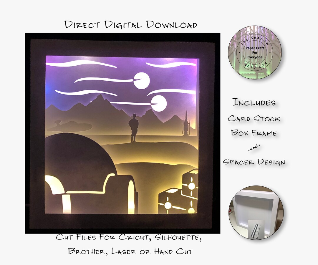 Star 4 Shadow Box Paper Craft 3D Light up Wars Shadow Box - Etsy