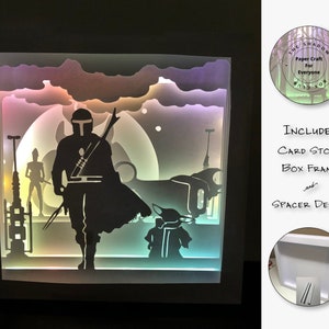 Star Shadow Box, Paper Craft 3D Lightbox SVG Wars Shadow Box Cutting ...