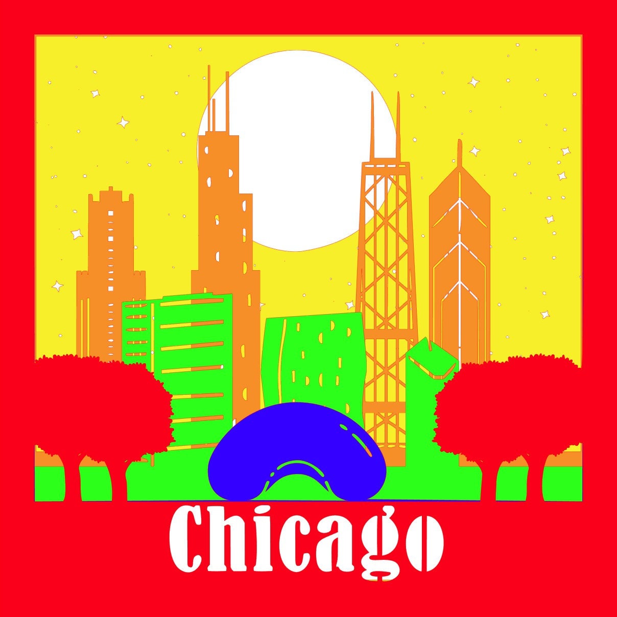 Chicago City Silhouette Shadow Box SVG, Layered Card Stock Cut Files ...