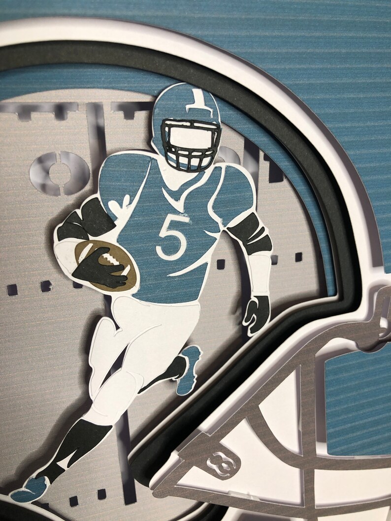 American Football Shadow Box SVG, 3D Paper Cut Lightbox (digital ...
