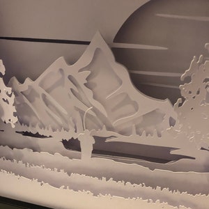 Fishing Shadow Box 3D Lightbox SVG, Cricut Laser Cut Files (digital ...