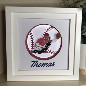 Baseball Player Shadow Box SVG, Coloured Layered Card Stock Cut Files ...