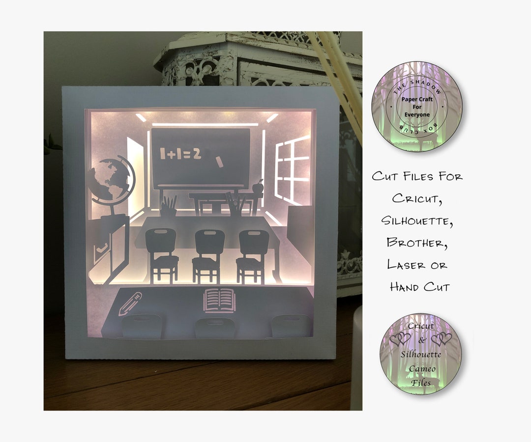 Teacher Classroom Shadow Box, 3D Light Box, Cut Files for Cricut ...