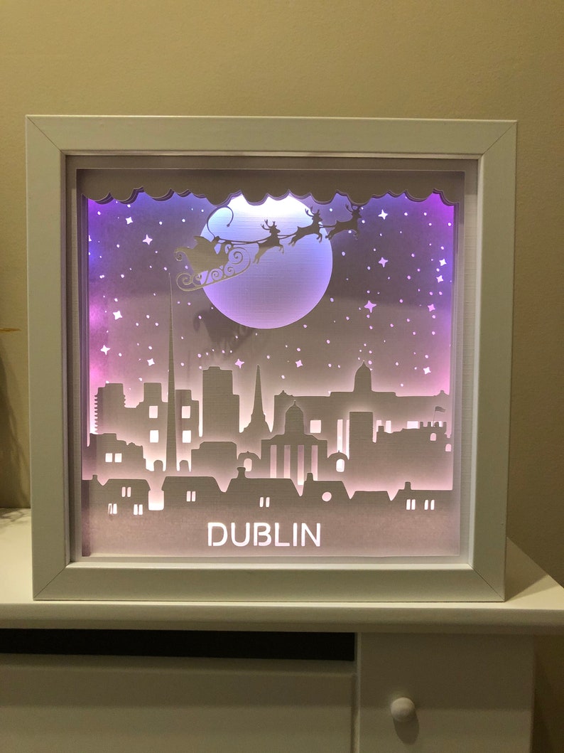 Santa Over Dublin Shadow Box SVG, Layered Paper Cut Files (digital ...
