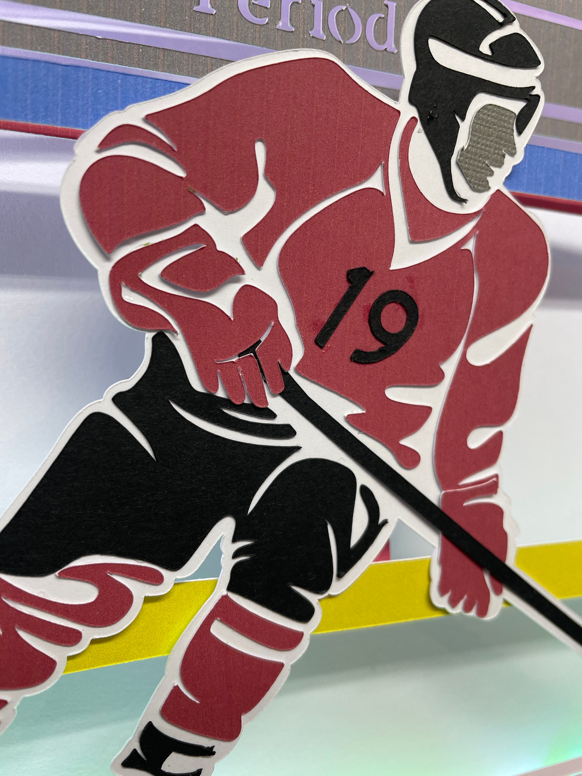 Ice Hockey Shadow Box SVG, Coloured Layered Card Stock Cut Files for ...