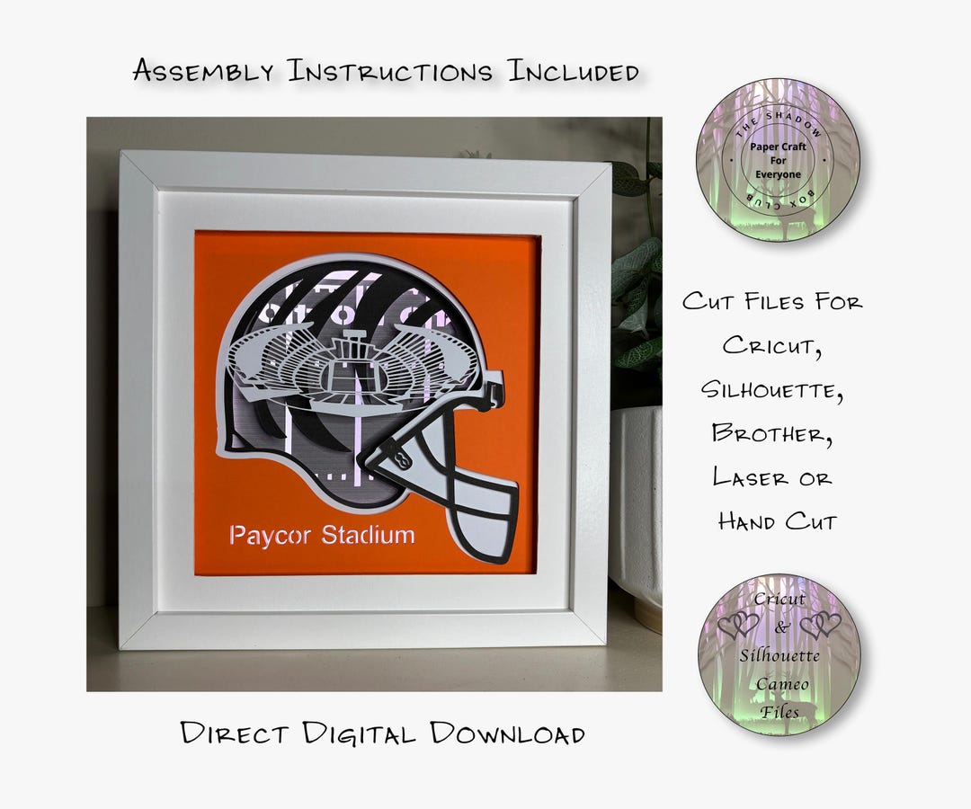 Paper Cut Shadow Box 3D Lightbox SVG PNG Paycor American Football ...