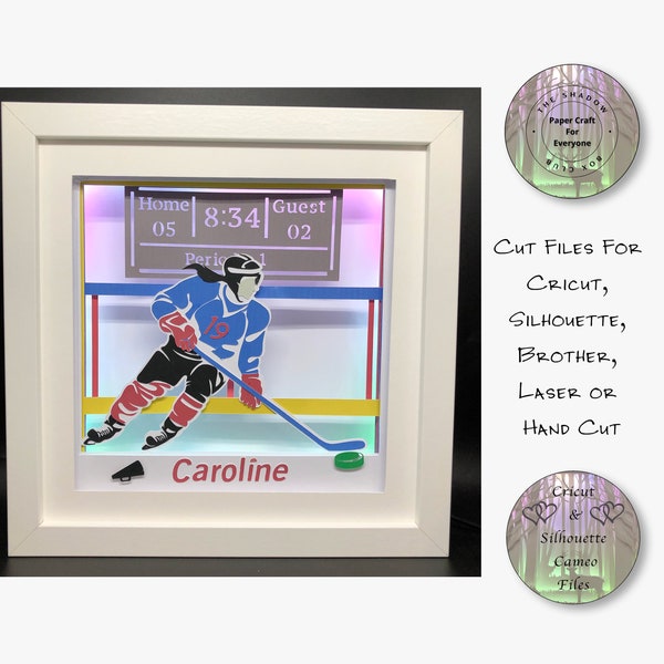 Ice Hockey Shadow Box Svg - Etsy