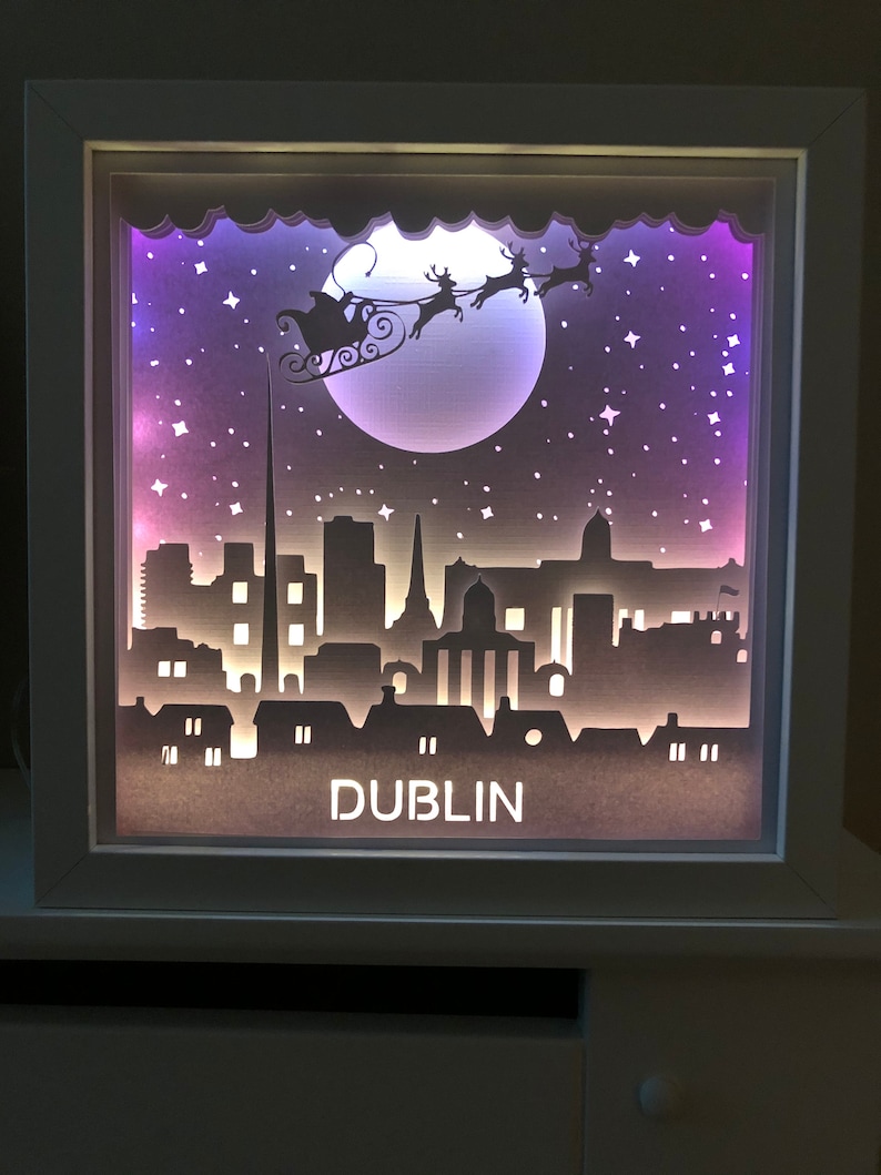 Santa Over Dublin Shadow Box SVG, Layered Paper Cut Files (digital ...