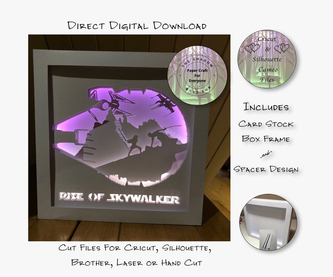 Star 9 Shadow Box Paper Craft 3D Light up Wars Shadow Box - Etsy
