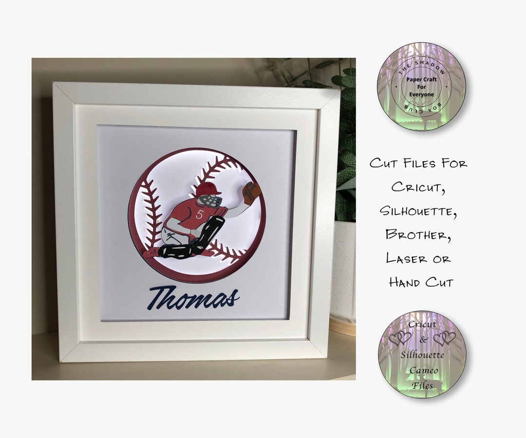 Baseball Player Shadow Box SVG, Coloured Layered Card Stock Cut Files ...