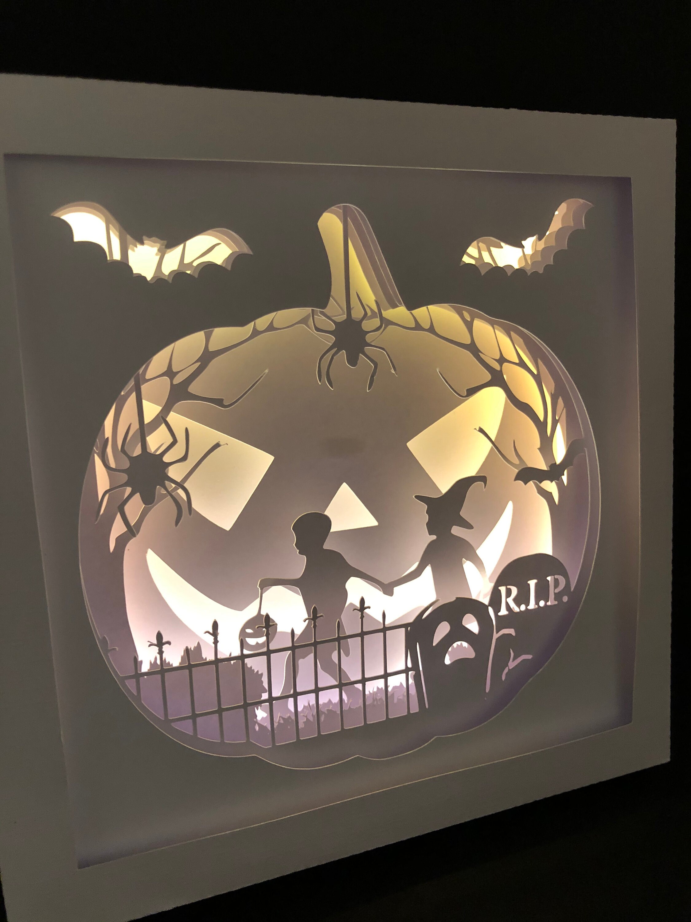 Jack O'lantern Shadow Box SVG Layered Card Stock Cut - Etsy
