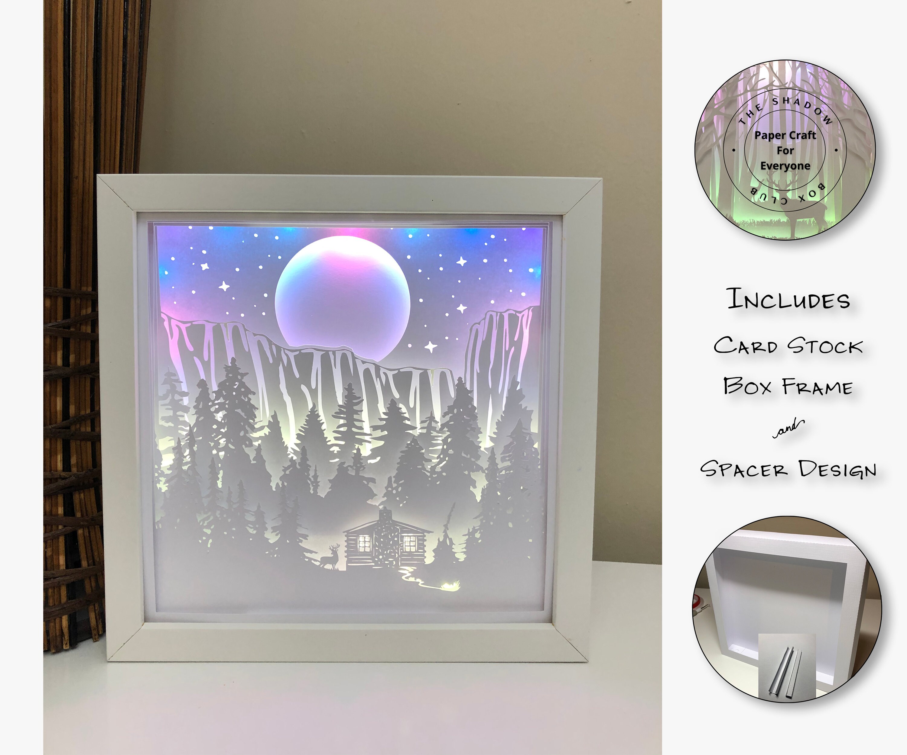 Mountain Forest Cabin Shadow Box SVG Layered Card Stock Cut - Etsy