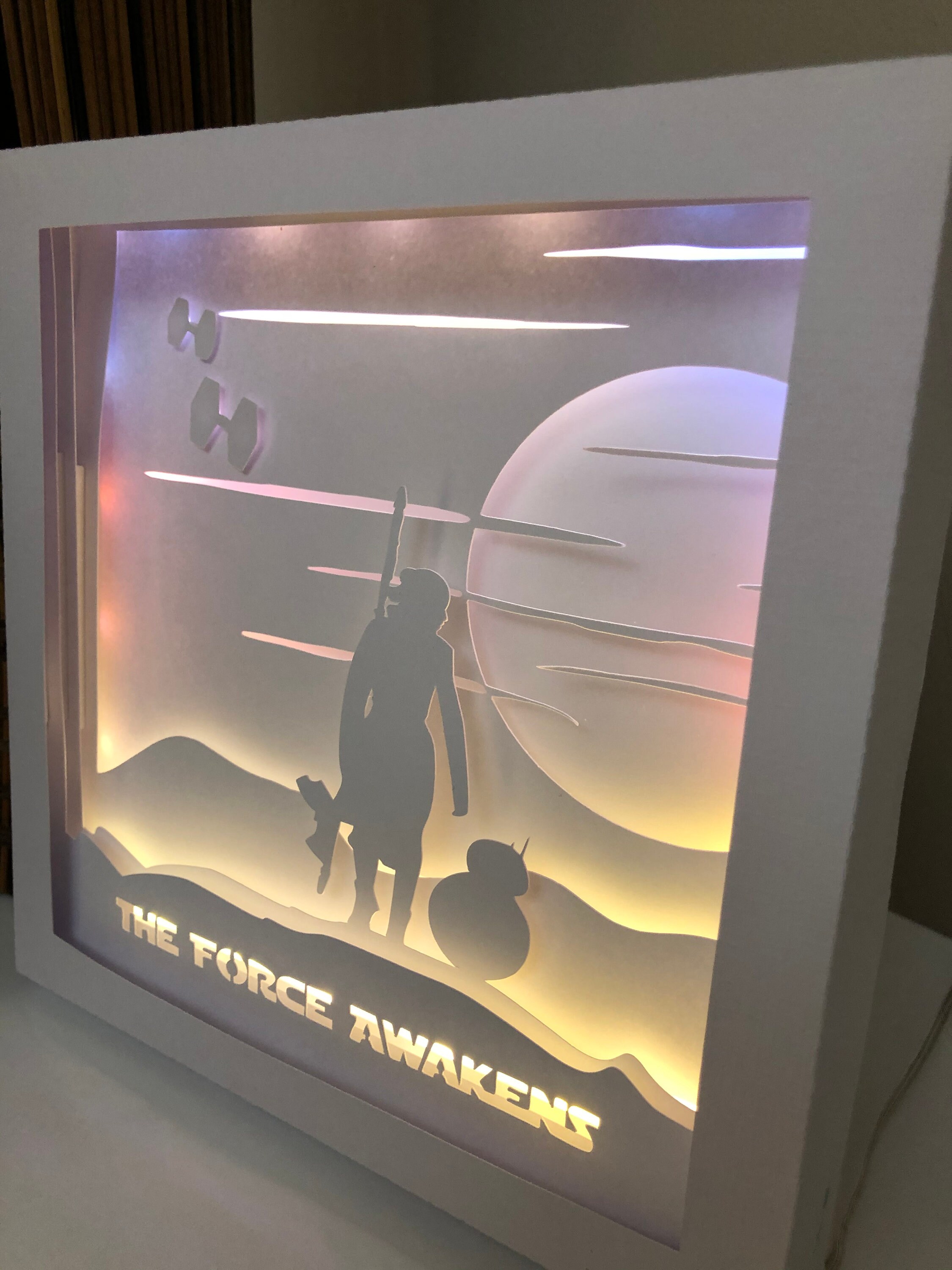 Star 7 Shadow Box, Paper Craft 3D Light up Wars Shadow Box Cutting ...