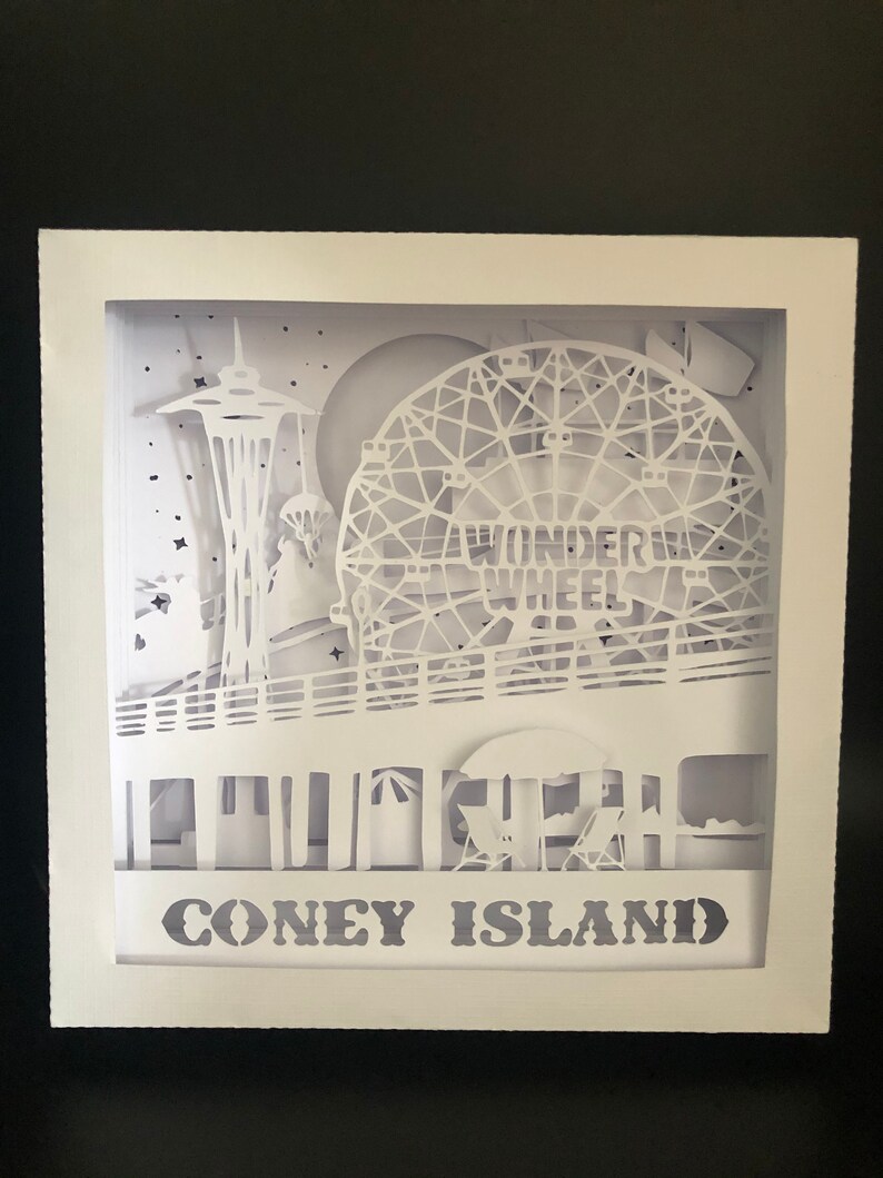 Coney Island Shadow Box SVG, 3D Paper Cut Lightbox (digital Download ...