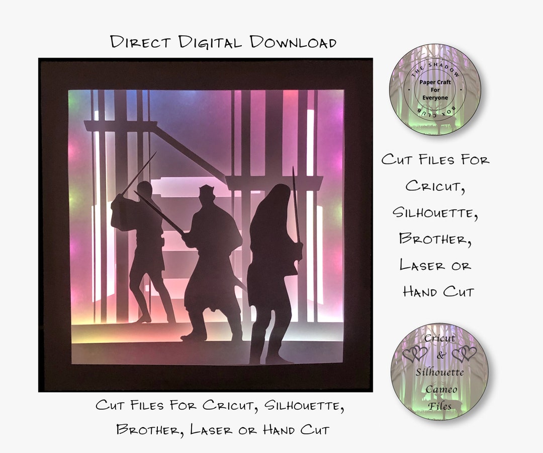 Star 1 Shadow Box, Paper Craft 3D Light up Wars Shadow Box Cutting ...