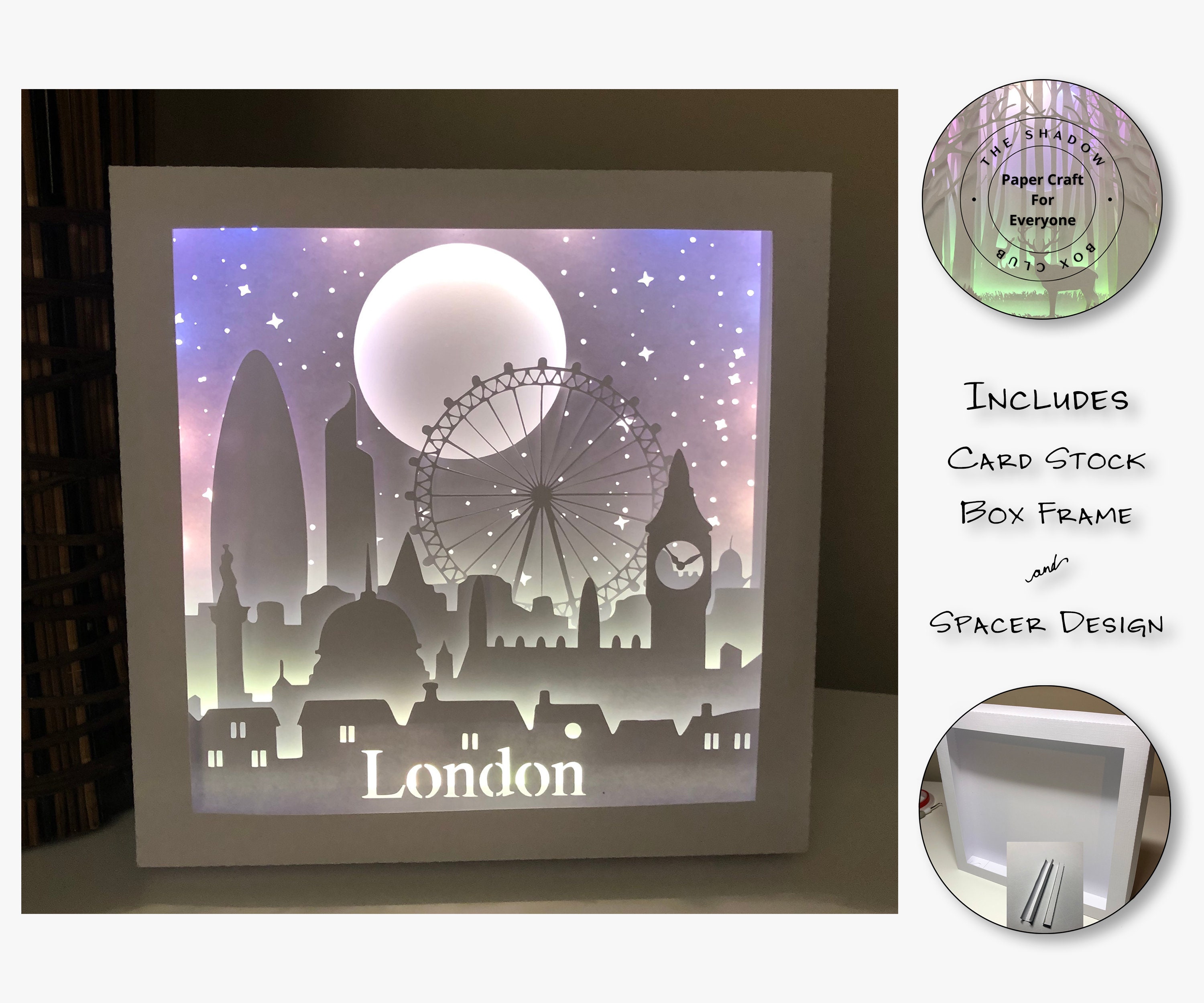 London City Silhouette Shadow Box SVG Layered Card Stock Cut - Etsy