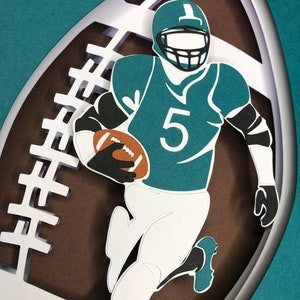 American Football Shadow Box SVG, Coloured Layered Card Stock Cut Files ...