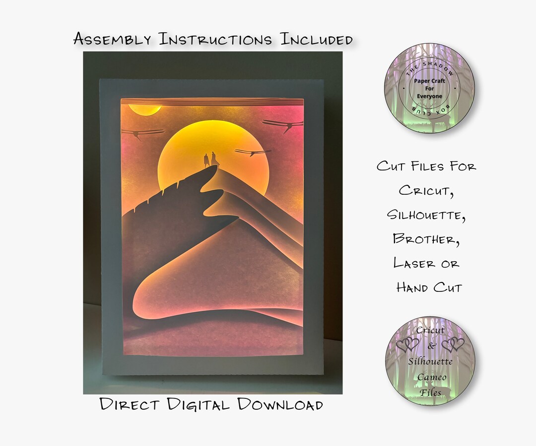 Paper Cut Shadow Box 3D Lightbox SVG PNG Sand Dune Arrakis Cricut ...