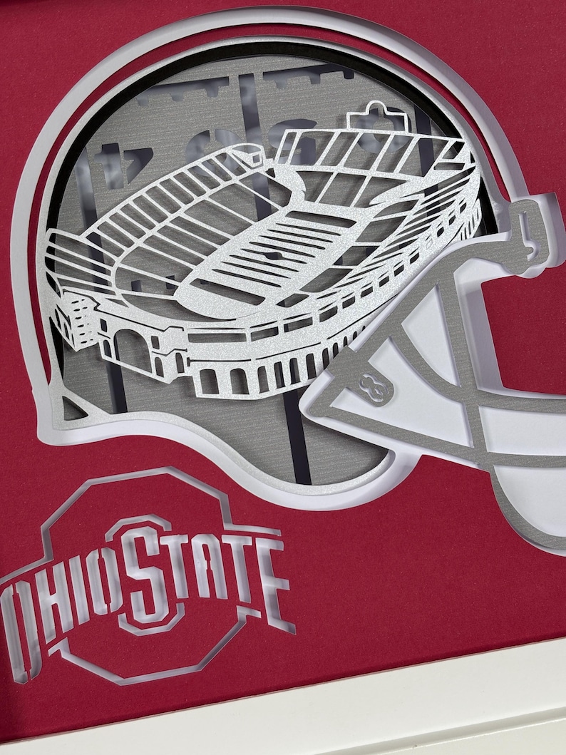 Ohio State Stadium Columbus Ohio Shadow Box, Paper Cut Lightbox SVG ...