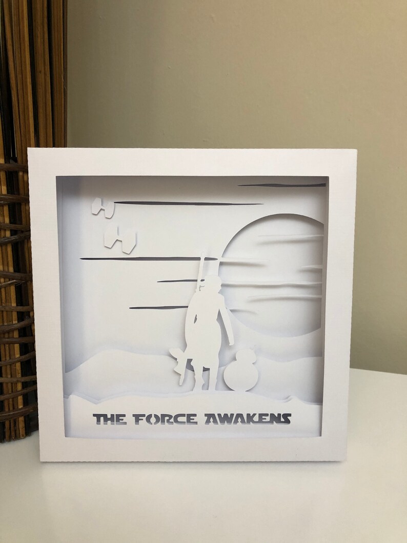 Star 7 Shadow Box, Paper Craft 3D Light up Wars Shadow Box Cutting ...