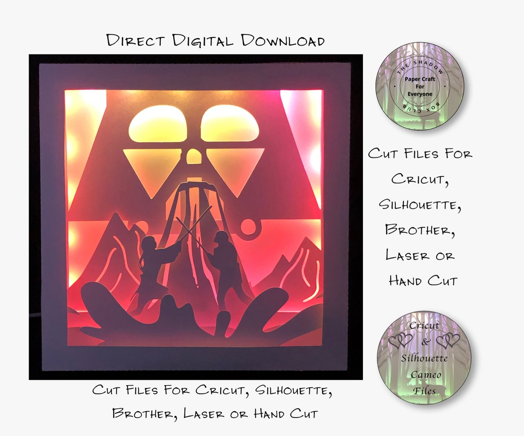 Star 3 Shadow Box, Paper Craft 3D Light up Wars Shadow Box Cutting ...