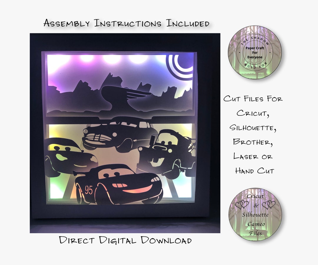 Car Shadow Box SVG, Layered Card Stock Cut Files for Cricut, Silhouette ...